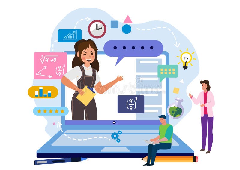 The Teacher Explains a New Mathematical Topic. Online Geometry Class a ...