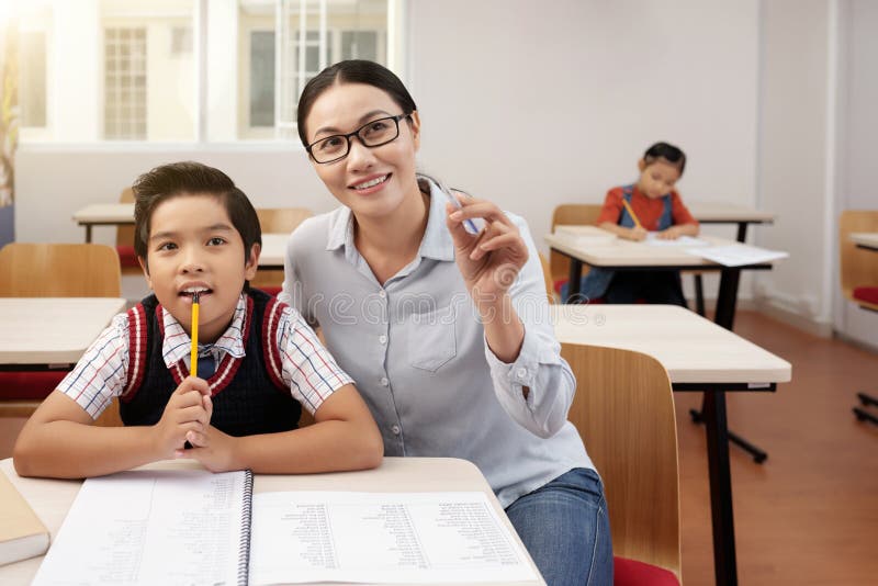 Teacher Explaning New Topic Stock Image - Image of mathematics, teacher ...