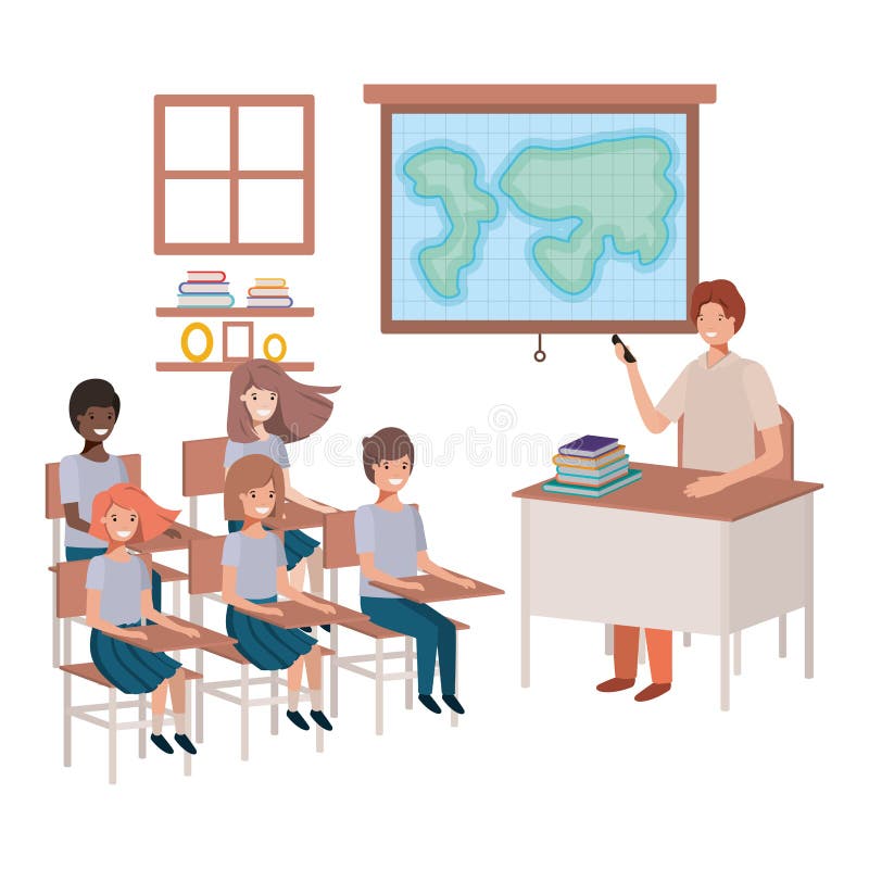 Students Learning Geography Cartoon Stock Illustrations – 345 Students ...
