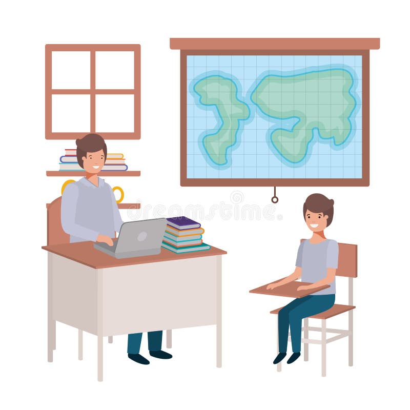Students Learning Geography Cartoon Stock Illustrations – 345 Students ...