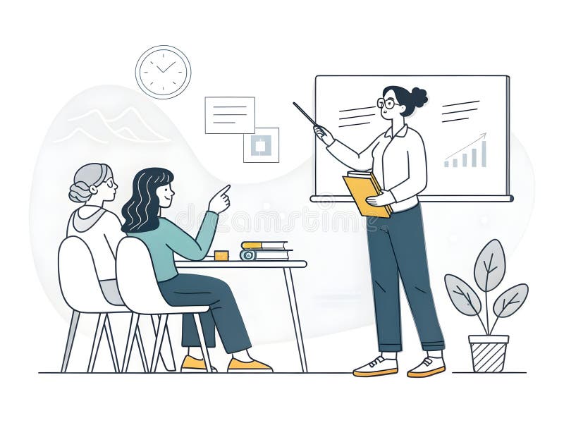 Teacher Giving Lesson To Students in Classroom Setting Stock ...