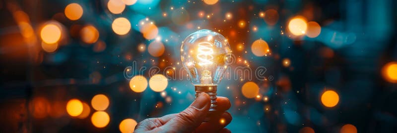 The Teacher Guides the Student S Hand, a Glowing Light Bulb Symbolizing ...