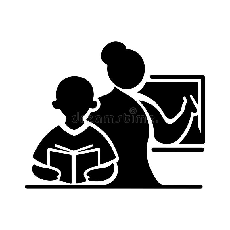 Children Teacher Black White Stock Illustrations – 1,689 Children ...
