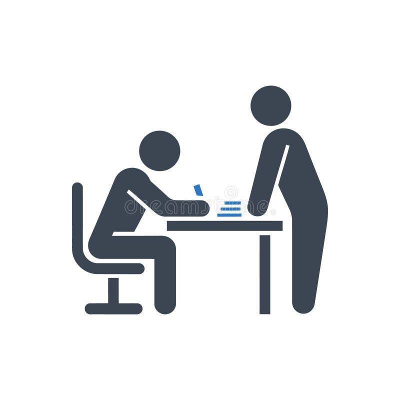 Teacher Guiding Student Icon Stock Illustration - Illustration of desk ...