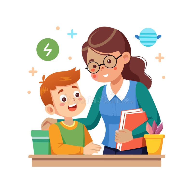 Teacher Helping Student Cartoon Stock Illustrations – 315 Teacher ...