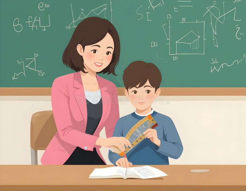 Female Teacher Helping Student Stock Illustrations – 407 Female Teacher ...