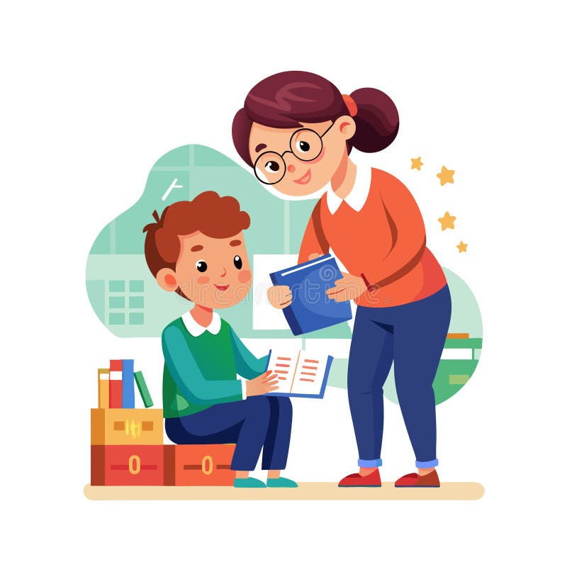 Teacher Helping Student Cartoon Stock Illustrations – 261 Teacher ...