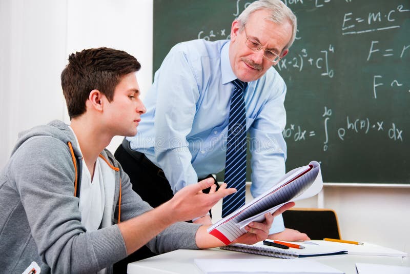 Teacher with High School Students Stock Image - Image of lecture, pupil ...