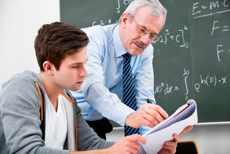 Teacher with High School Students Stock Image - Image of lecture, pupil ...