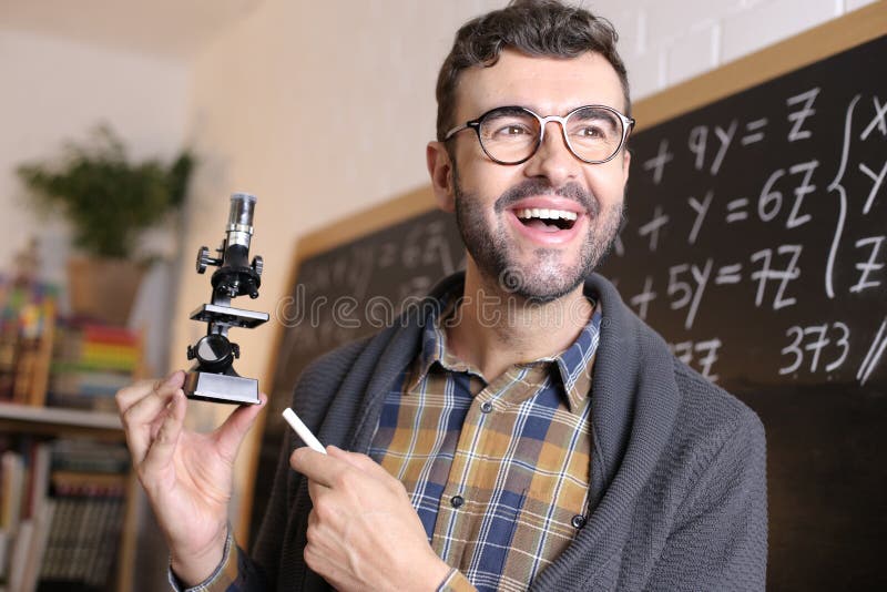 Professor Looking Microscope Science Class Stock Photos - Free ...