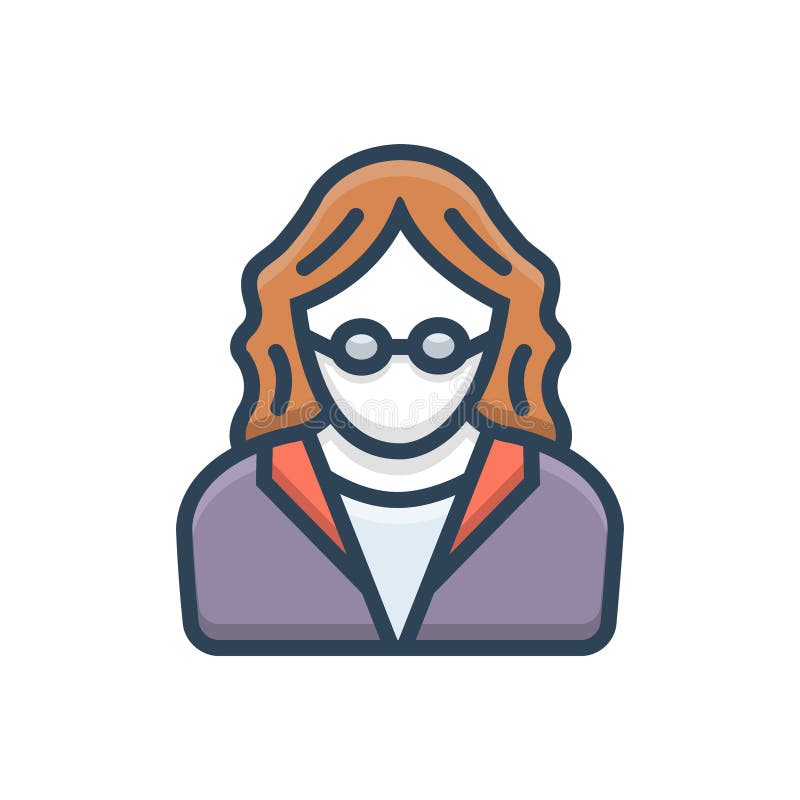 Color Illustration Icon for Teacher, Female and School Stock ...