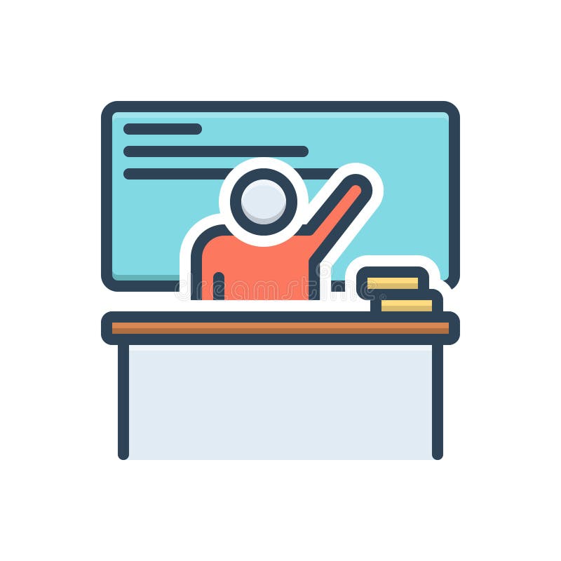 Color Illustration Icon for Teacher, Instructor and Educator Stock ...