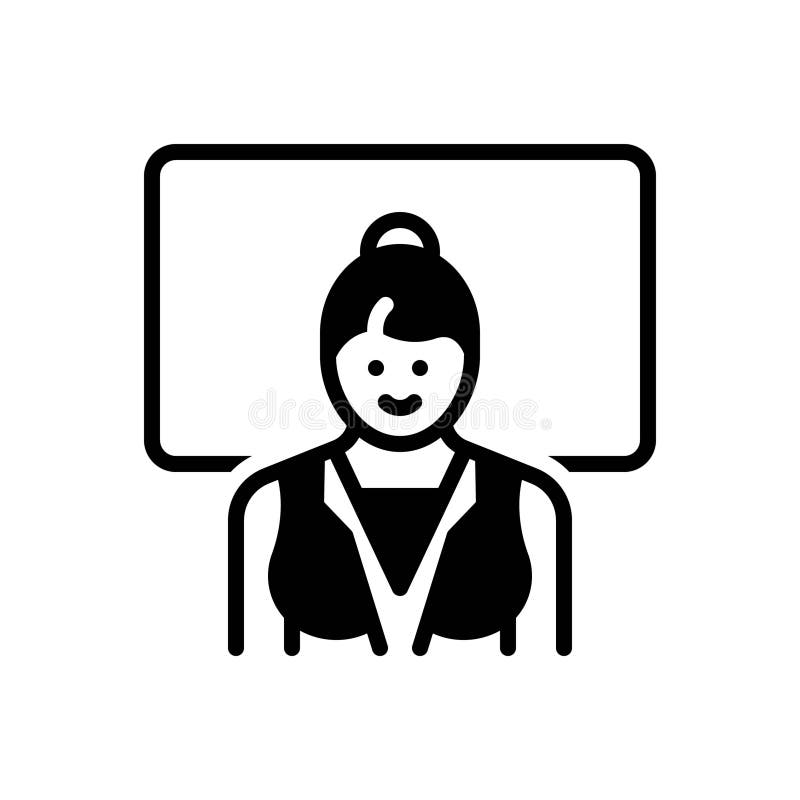 Black Solid Icon for Teacher, Master and Teaching Stock Vector ...