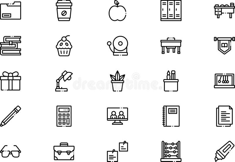 Teacher Icons Collection is a Vector Illustration with Editable Stroke ...