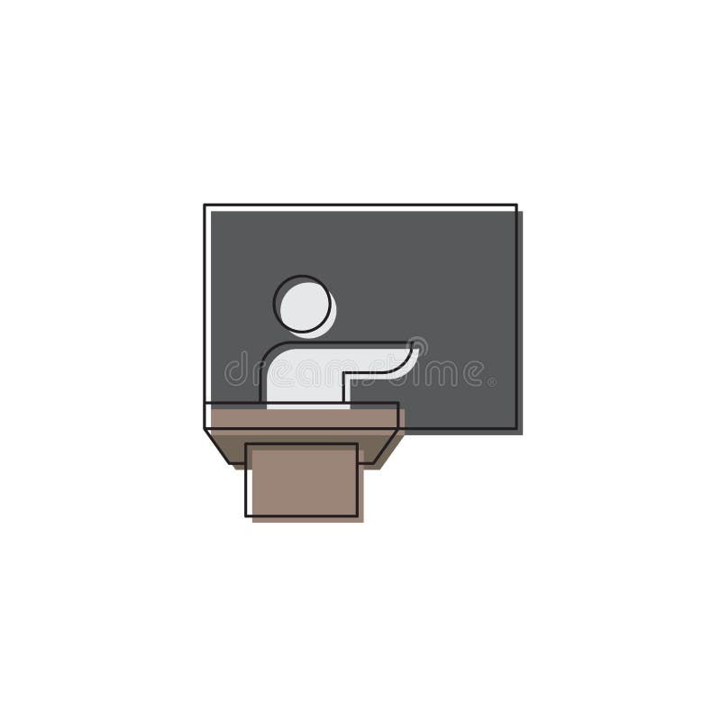 Teacher, Instructor Vector Icon Symbol Isolated on White Background ...