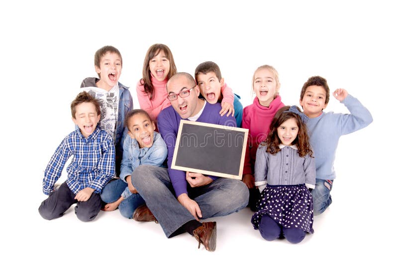 Teacher and kids stock image. Image of cute, preschooler - 51146151