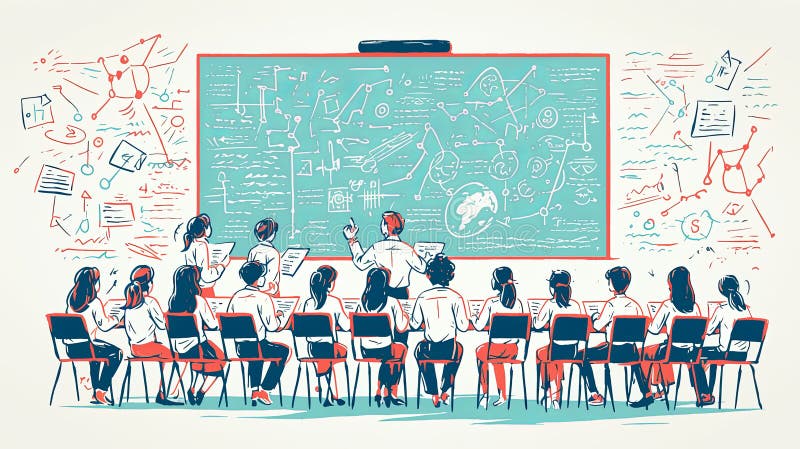 Teacher Leading Computer Science Class with Diverse Students Stock ...