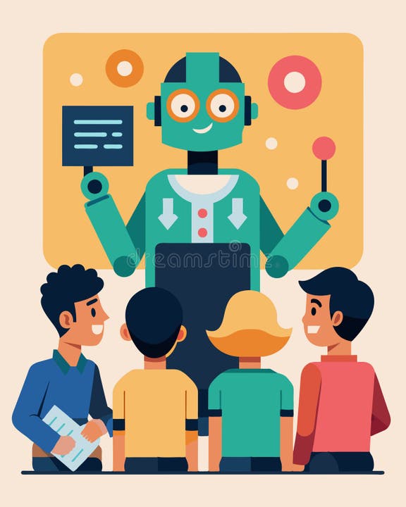 The Teacher Leading a Discussion on the Basics of Robot Mechanics and ...