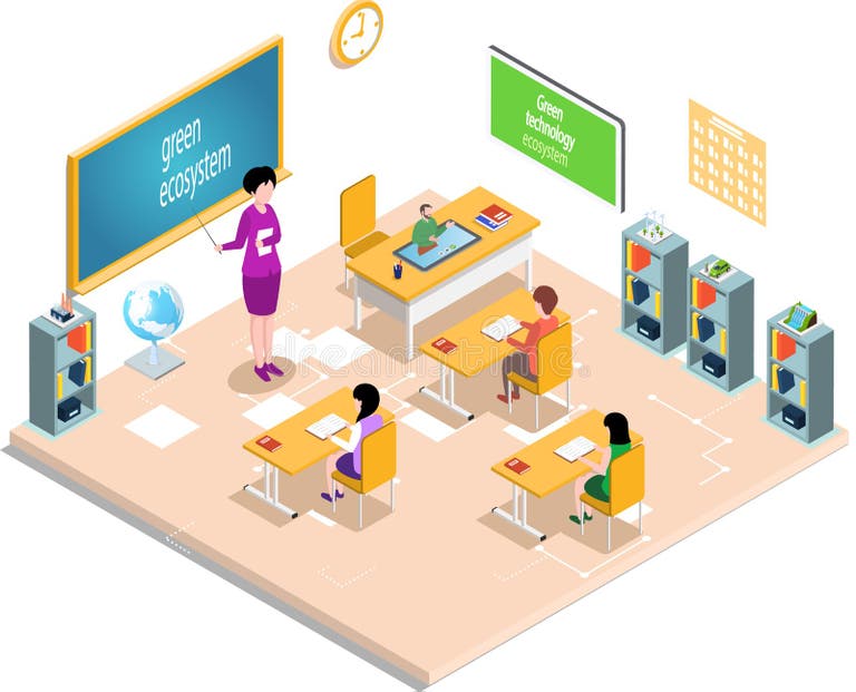 Teacher is Leading Lesson about Green Ecosystem. School Education ...