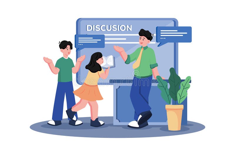 A Teacher Leads a Class Discussion on a Current Event Stock Vector ...