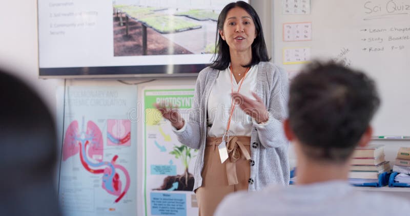 Teacher, Learning and Woman Answer Question of Children in Classroom ...
