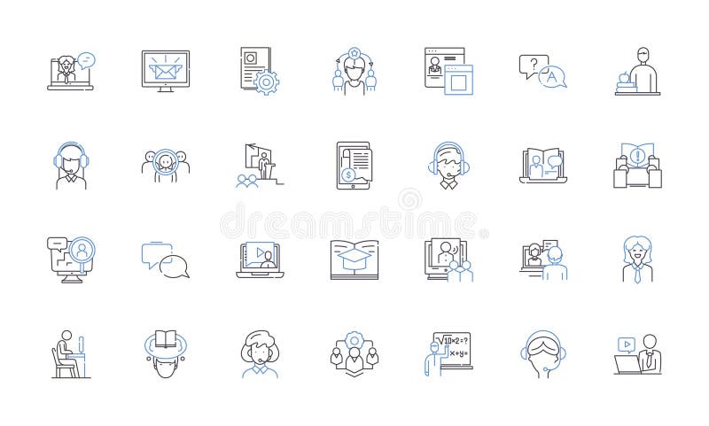 Teacher Line Icons Collection. Mentor, Educator, Instructor, Coach ...