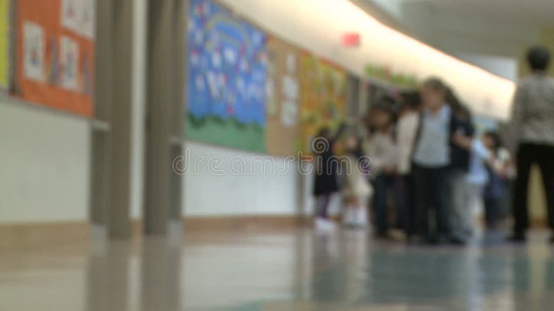Teacher Lining Up Grammar School Students in the Hallway (1 of 2) Stock ...