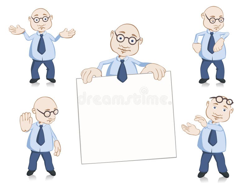 Teacher Mascot Set with Five Poses Stock Vector - Illustration of ...
