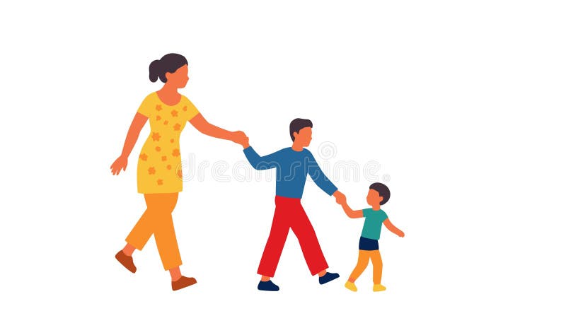 Teacher Nurturing Children while Walking in Classroom, Education ...