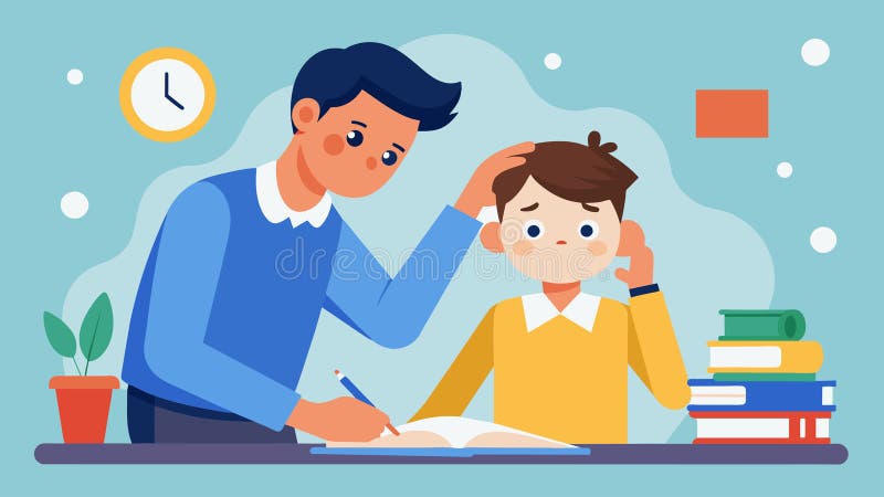 A Teacher Patiently Guiding a Struggling Student To Grasp a Difficult ...