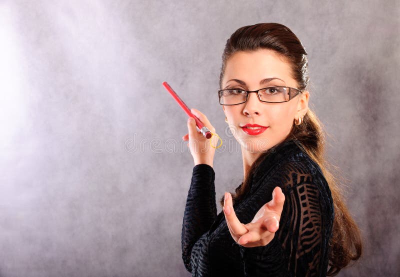 Teacher with pointer stock image. Image of leadership - 9202291
