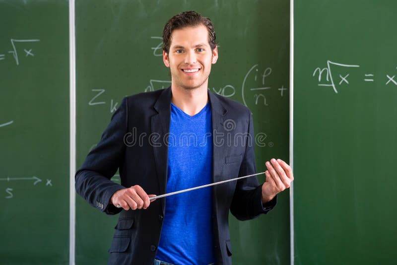 Teacher with Pointer in Front of a School Class Stock Photo - Image of ...