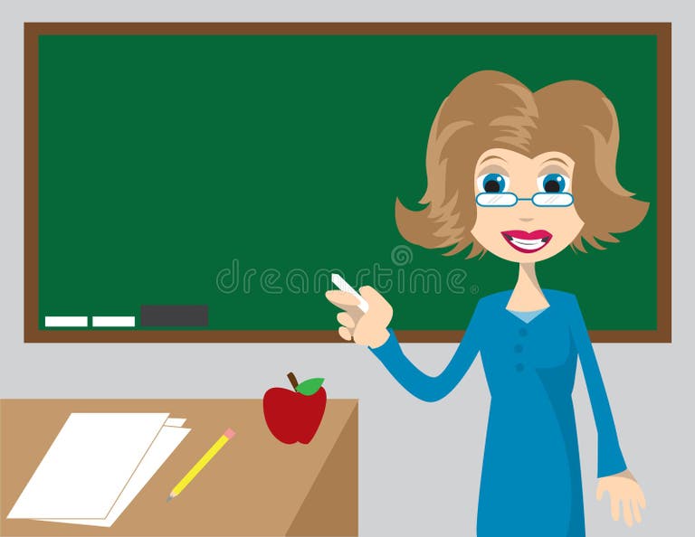 Female Teacher Pointing Chalkboard Stock Illustrations – 557 Female ...