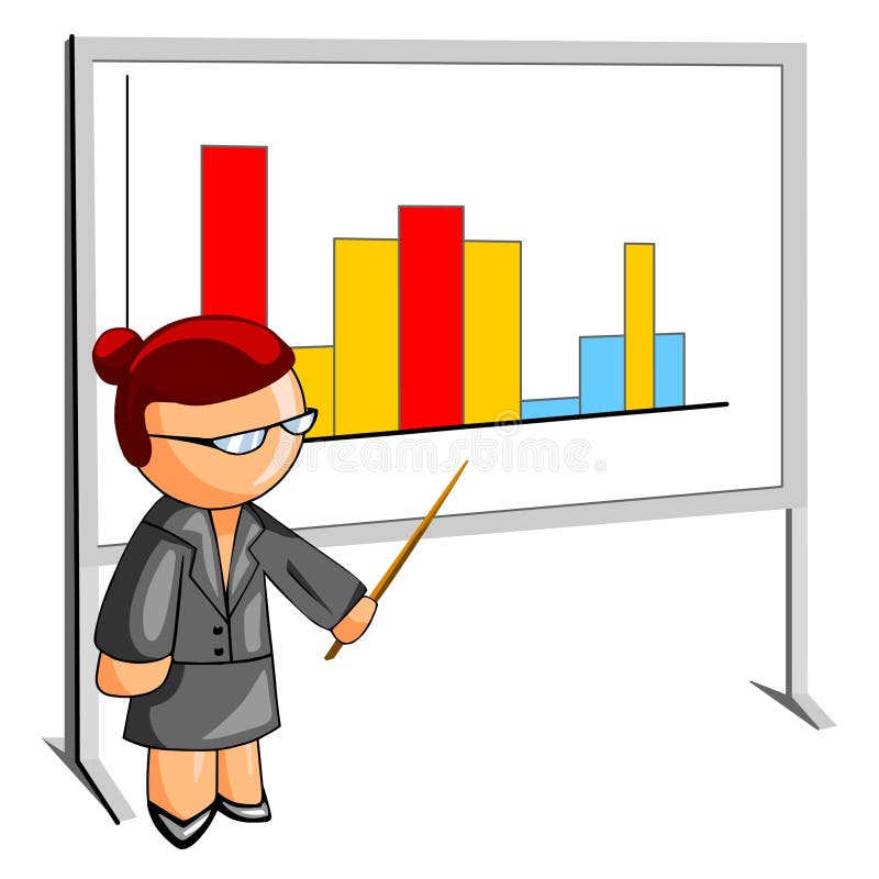 Teacher Pointing To a Histogram Stock Illustration - Illustration of ...