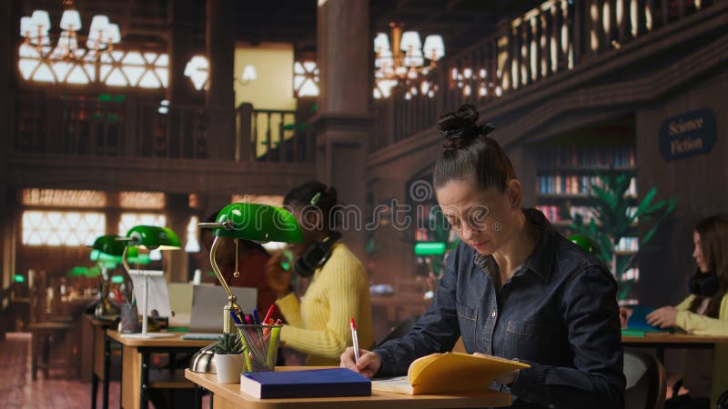 Teacher Preparing Class Notes and Learning Materials for a Teaching ...