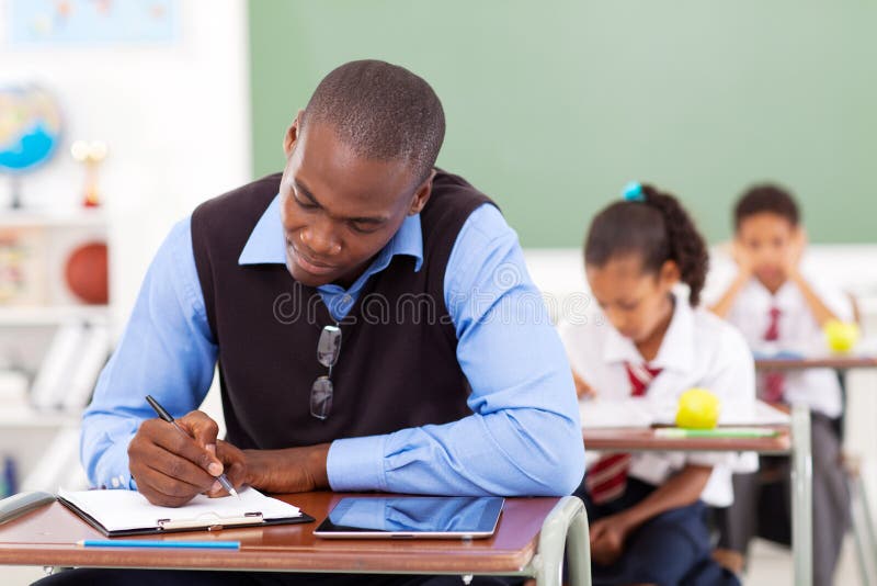 Teacher grading stock photo. Image of lesson, asian, exercise - 32556168