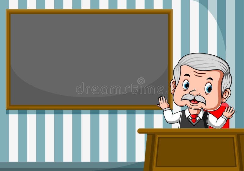 The Teacher Presentation in Front of the Class beside the Board Stock ...