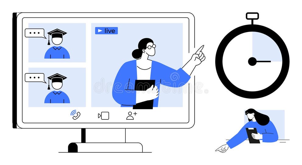 Live Virtual Class Stock Illustrations – 528 Live Virtual Class Stock ...