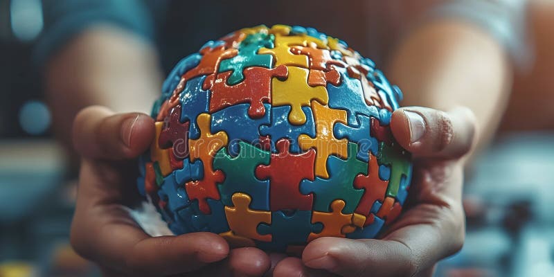 Teacher Promoting Problem Solving Skills with Puzzle Stock Illustration ...