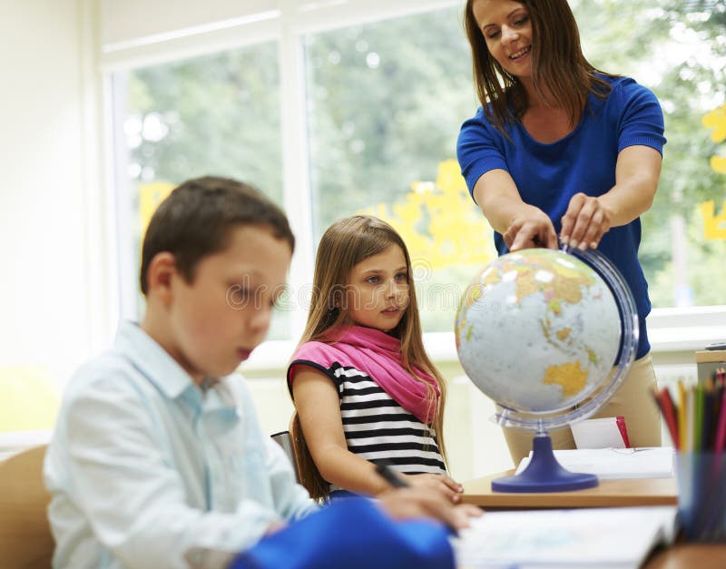 Teacher with pupils stock image. Image of education, kids - 56437445