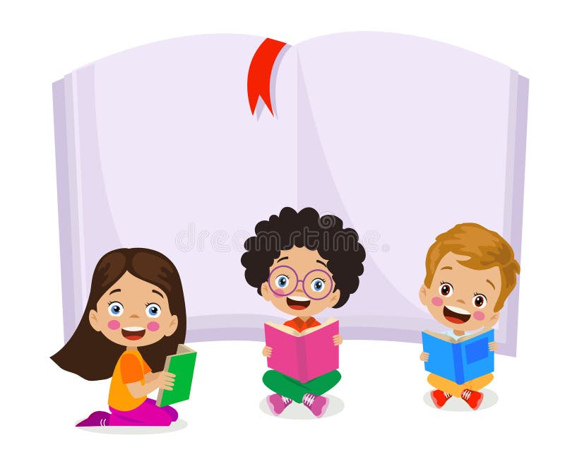 Teacher Reading Books in Class with Students Stock Illustration ...