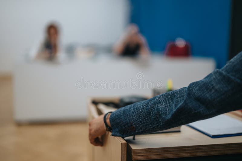 Professional Classroom Setting with Attentive Students and Teacher& X27 ...