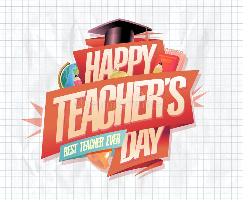 Teacher`s Day Card or Web Banner Vector Template Stock Vector ...