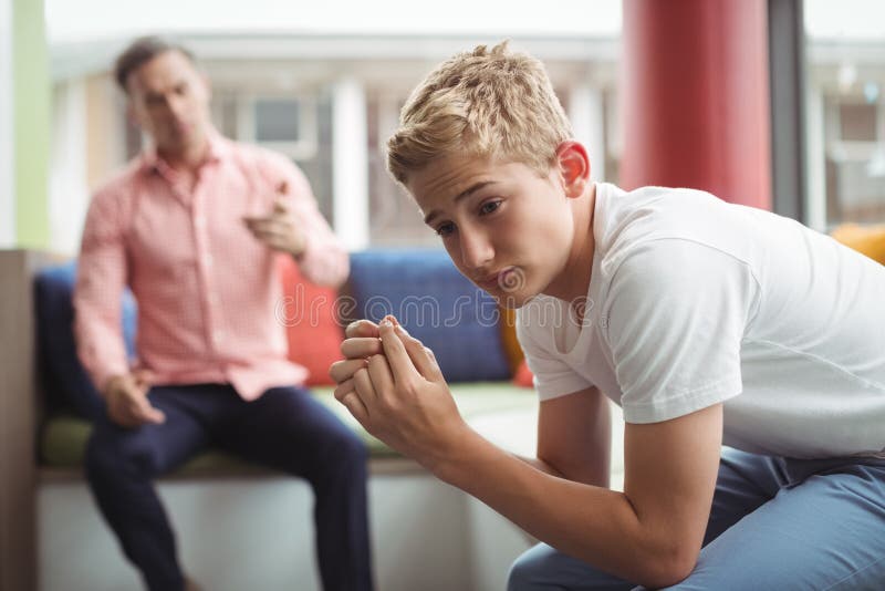 Teacher Scolding Student in Library Stock Image - Image of bonding ...