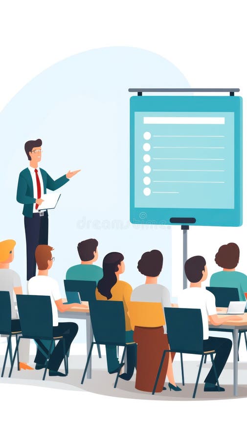 A Teacher Standing in Front of a Whiteboard Explaining a Concept To a ...