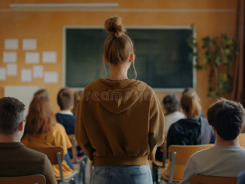 Teacher Overlooking a Classroom Stock Photo - Image of educator ...