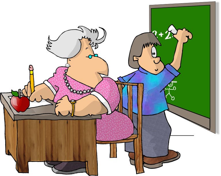 Cartoon Teach Teacher Writing Stock Illustrations – 462 Cartoon Teach ...