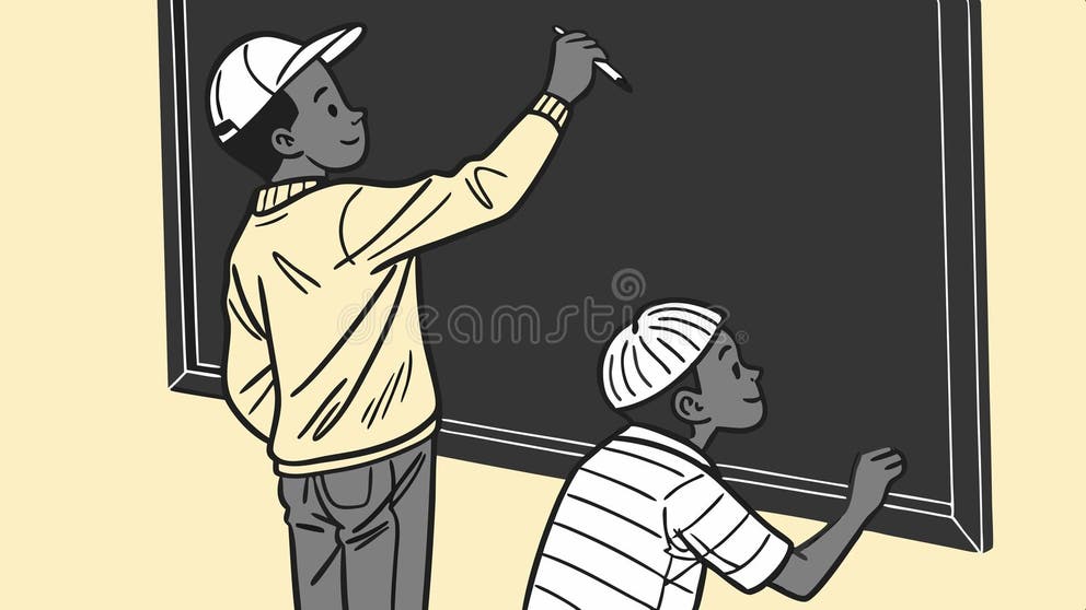 Teacher and Student Blackboard Education, Learning Scene, Classroom ...