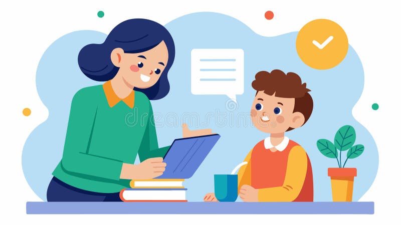 A Teacher and Student Discussing a Challenging Assignment Using Active ...