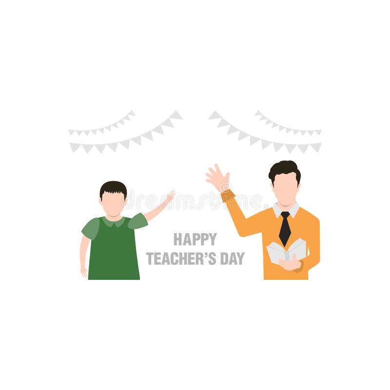 The Teacher and Student Waving To Each Other Stock Vector ...